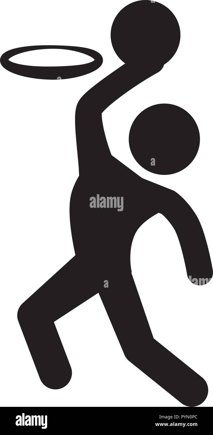 man silhouette practicing basketball vector illustration design Stock ...