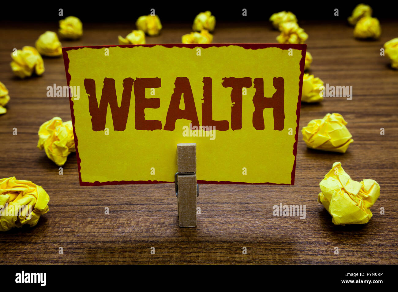 Writing note showing Wealth. Business photo showcasing Abundance of ...