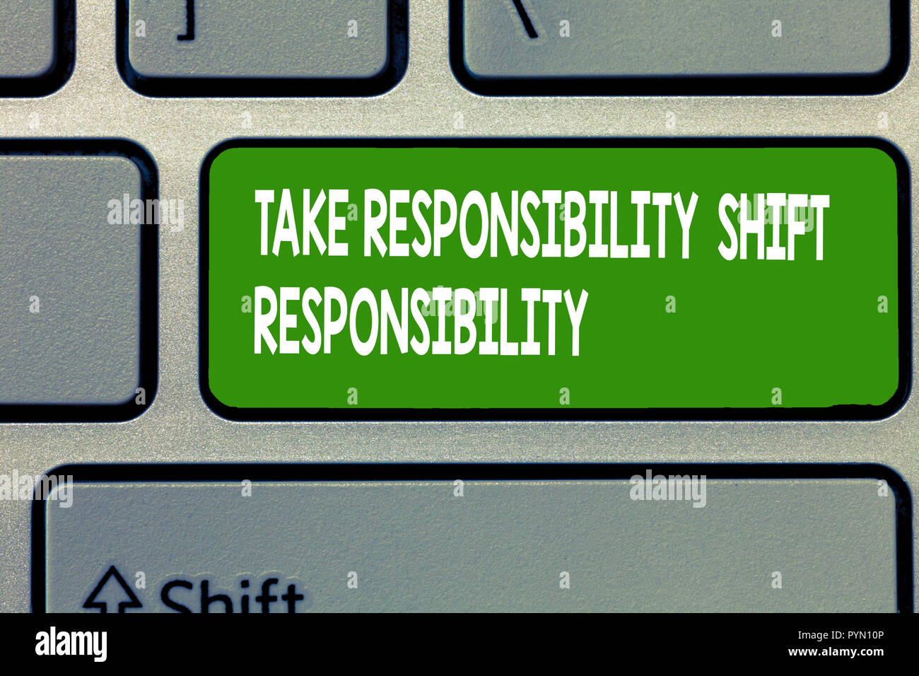 Text sign showing Take Responsibility Shift Responsibility. Conceptual ...