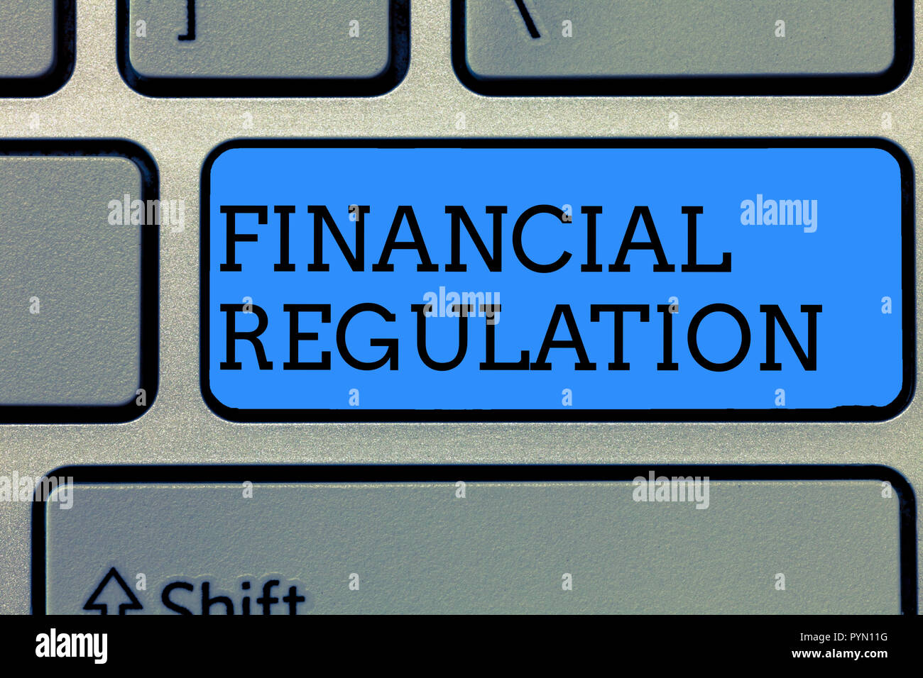 Text sign showing Financial Regulation. Conceptual photo aim to ...