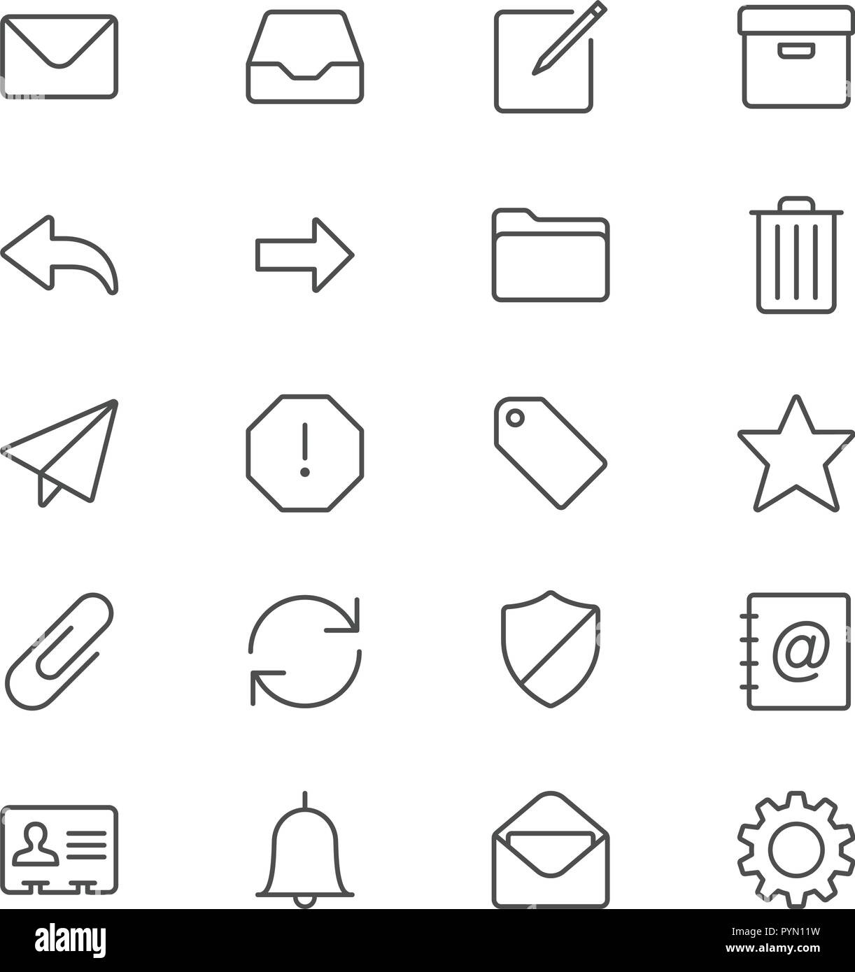 Email thin icon set Stock Vector Image & Art - Alamy