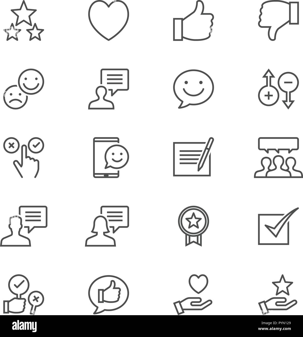 Feedback and review thin icon set Stock Vector Image & Art - Alamy
