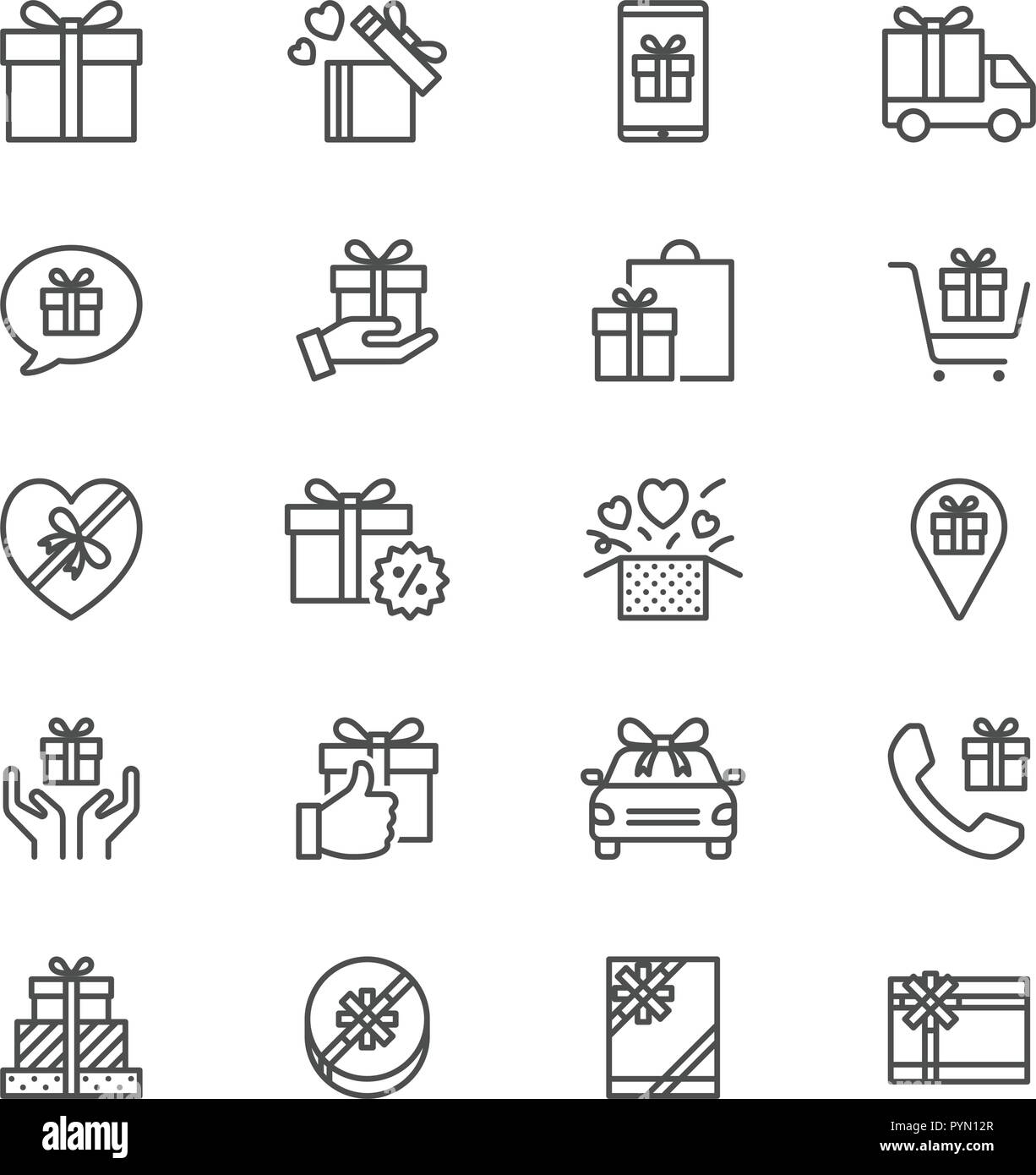 Gift thin icon set Stock Vector Image & Art - Alamy