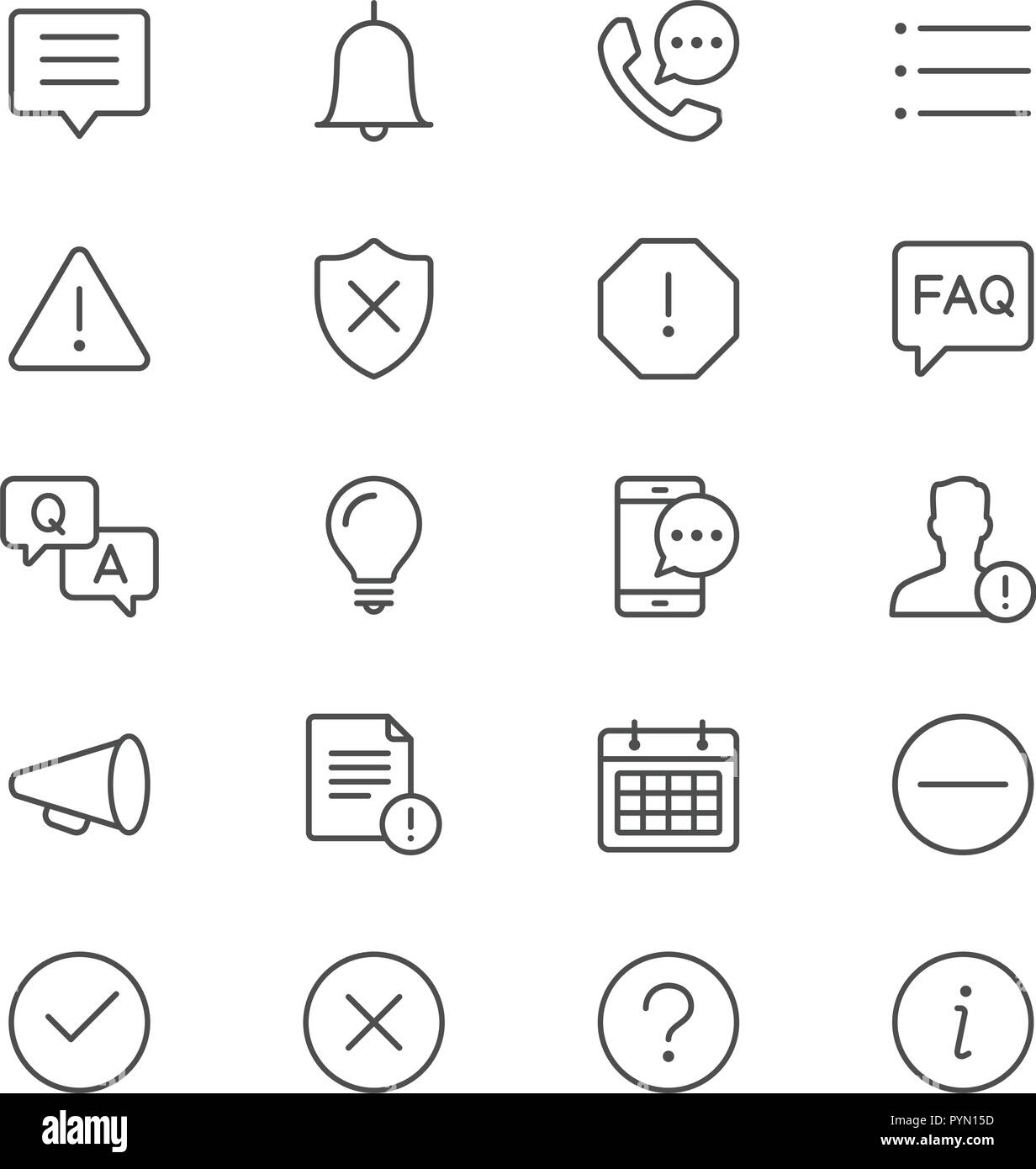 Information and notification thin icon set Stock Vector Image & Art - Alamy