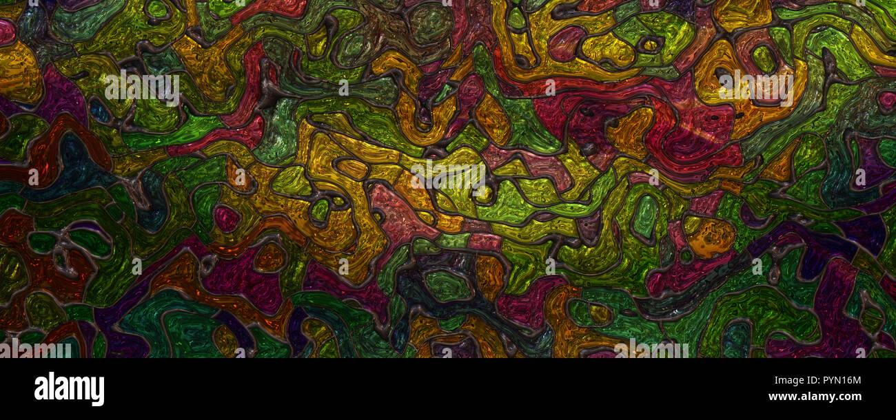 Wonderful abstract illustrated 3D glass pattern panorama design Stock ...