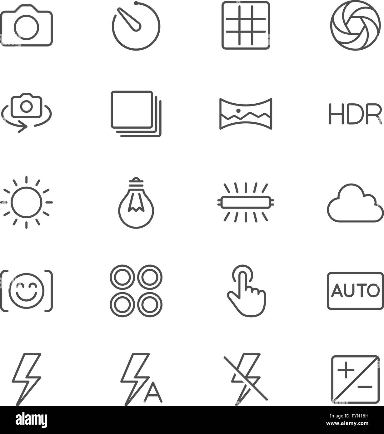 Photography thin icon set Stock Vector Image & Art - Alamy