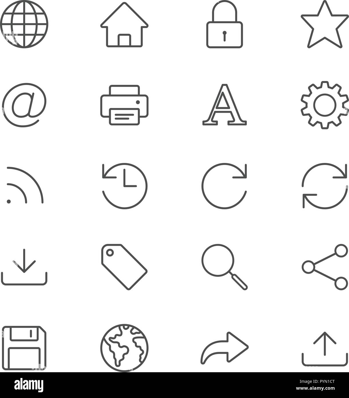 Web thin icon set Stock Vector Image & Art - Alamy