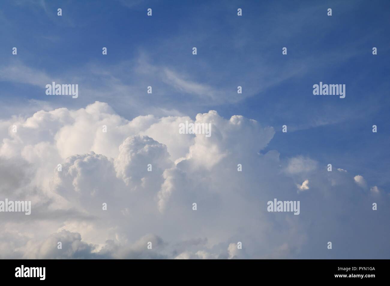 blue sky with cloud and raincloud beautiful art of nature. copy space ...