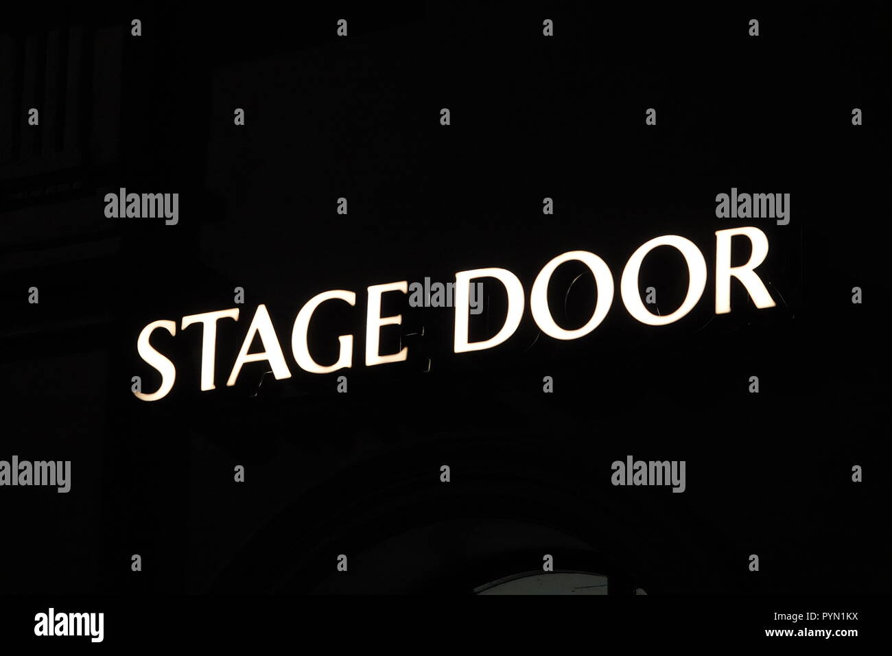 Theatre Stage Door Sign Night High Resolution Stock Photography and ...
