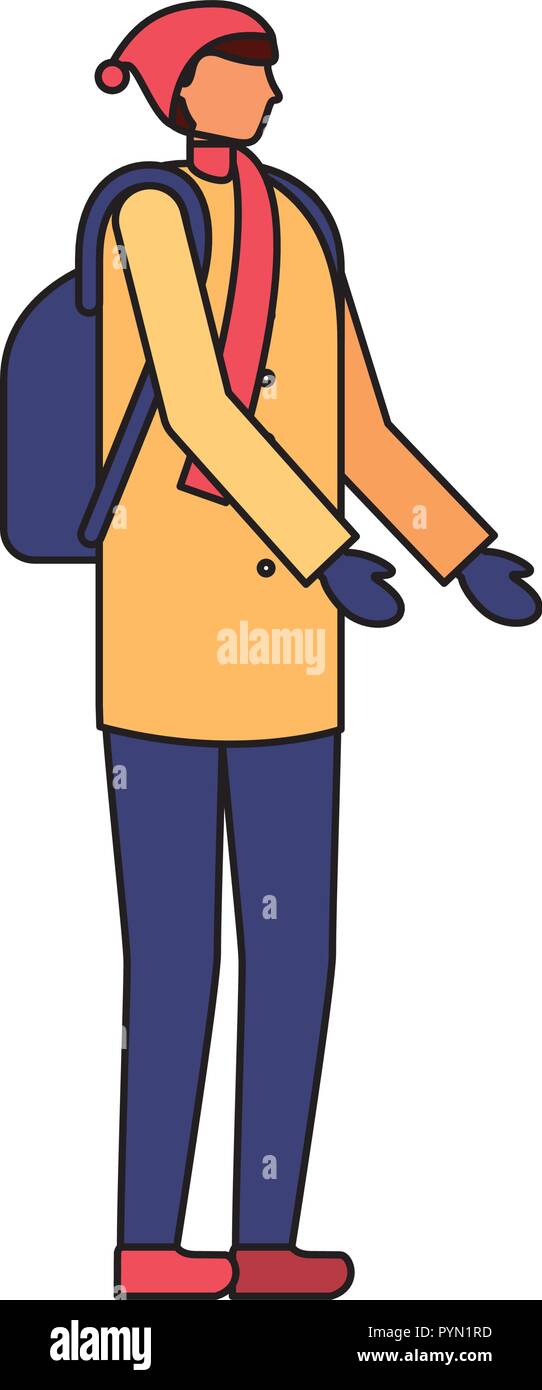 man character wearing winter clothes Stock Vector Image & Art - Alamy
