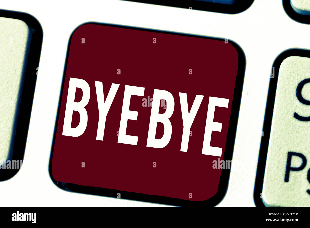 Text sign showing Bye Bye. Conceptual photo Greeting for leaving ...