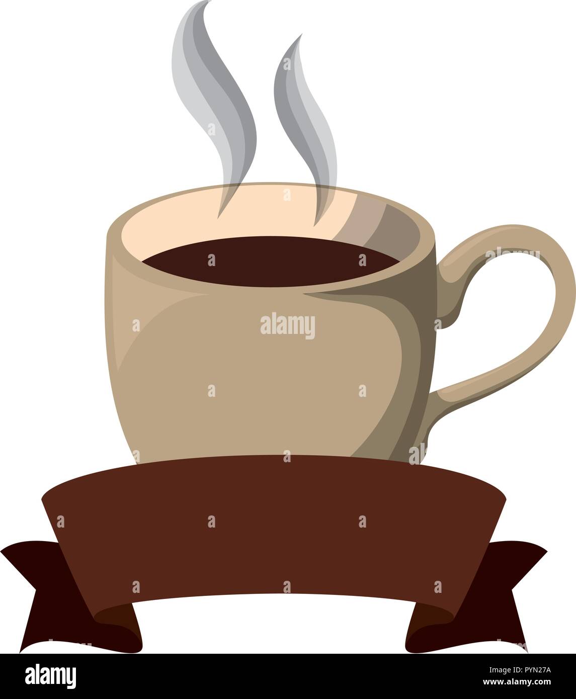 delicious coffee cup with ribbon vector illustration design Stock ...