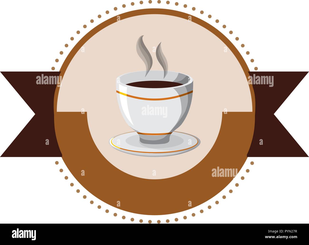 delicious coffee cup drink with lace vector illustration design Stock ...