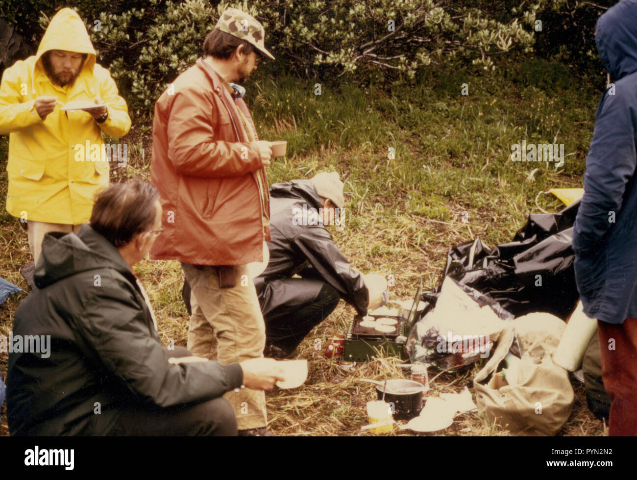 Camp scene (breakfast) on Wild & Scenic rivers study trip July 1973 ...