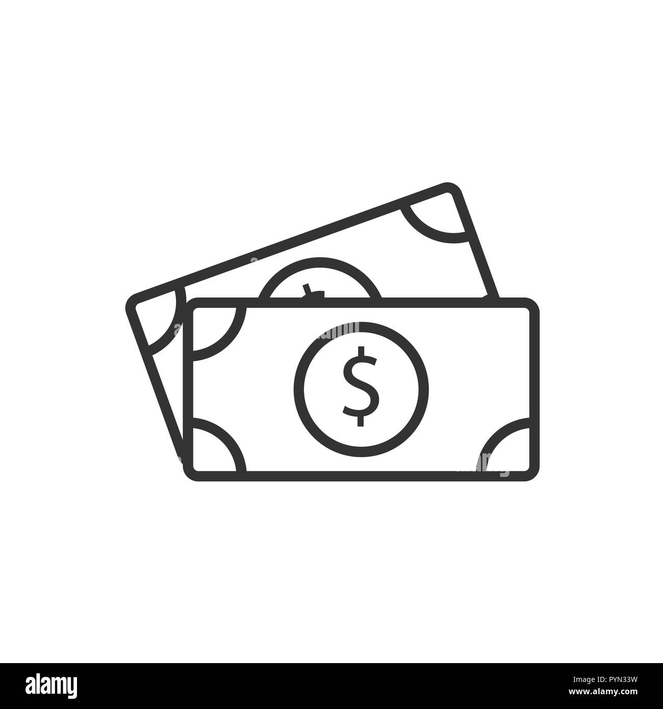Money line icon on a white background. Vector illustration Stock Vector ...