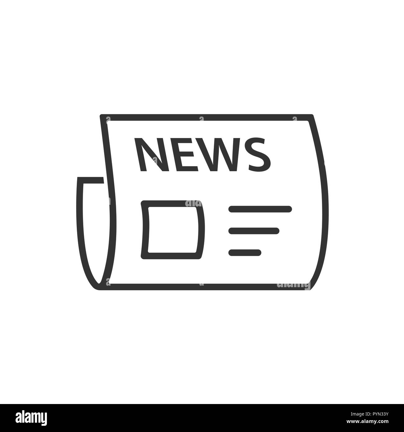 Newspaper line icon on a white background. Vector illustration Stock ...