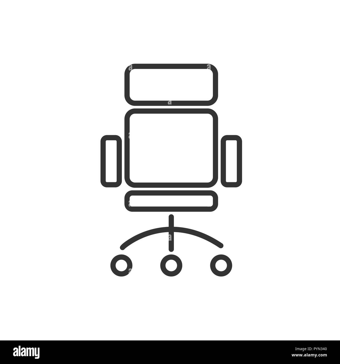 Office chair line icon on a white background. Vector illustration Stock ...