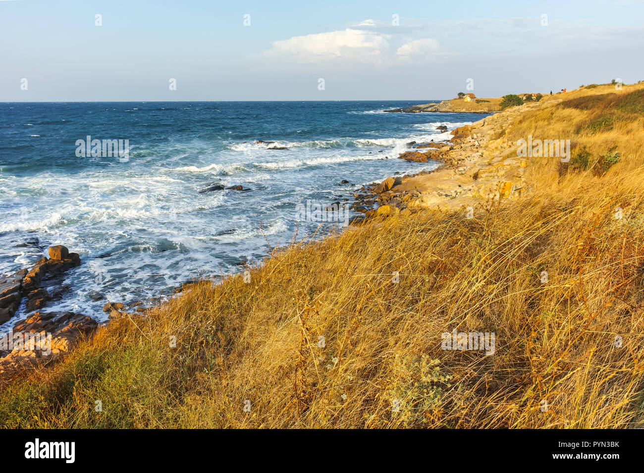Amazing Sunset view of coastline of village of Chernomorets, Burgas ...