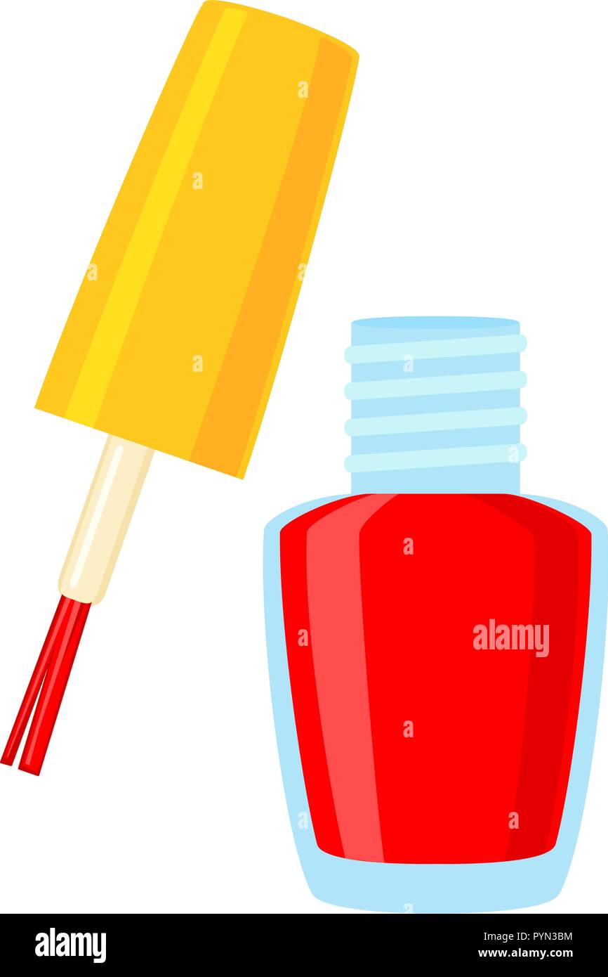 Colorful cartoon open red nail polish Stock Vector Image & Art - Alamy