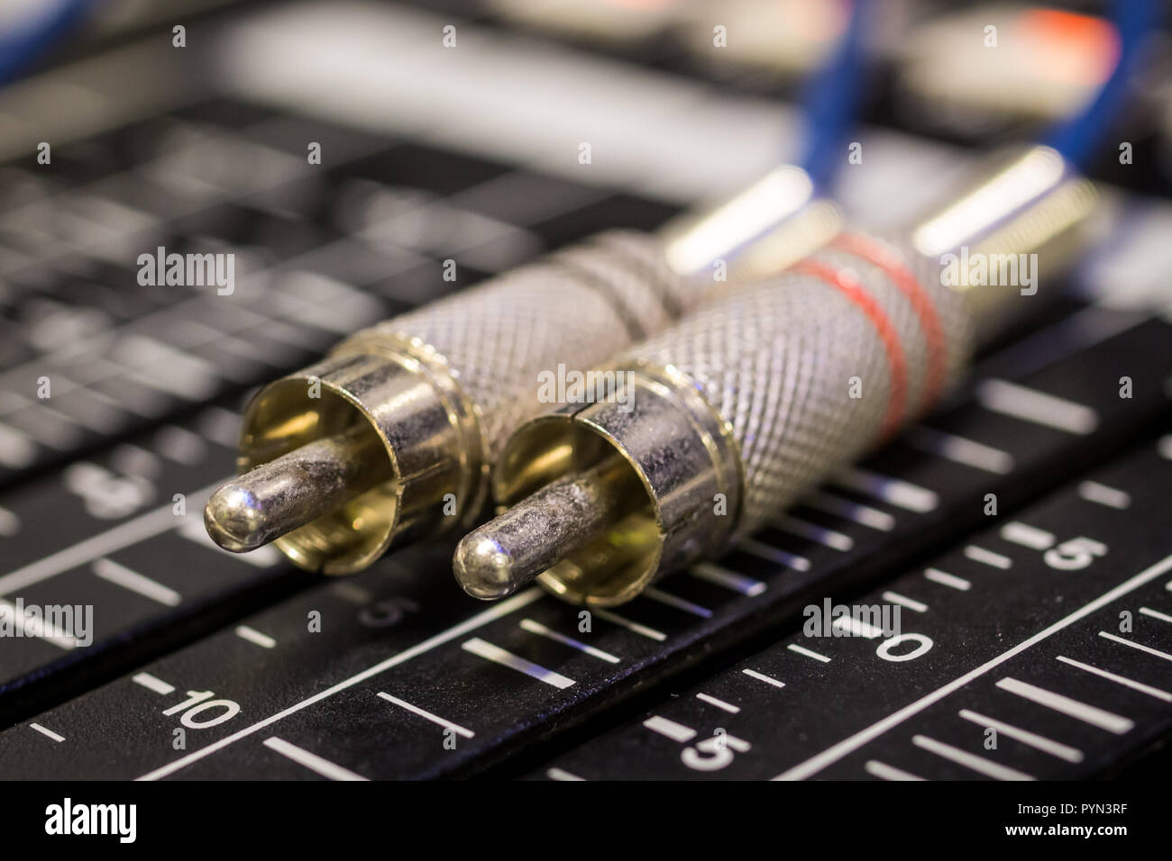 Analog Audio Instrument Lead/ cable connector on Digital mixing console ...