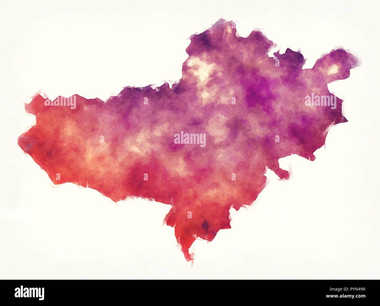 Nograd county map of Hungary in front of a white background Stock Photo ...