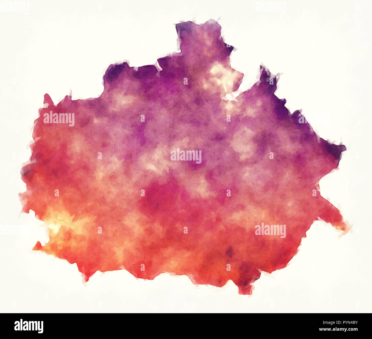 Baranya county map of Hungary in front of a white background Stock ...