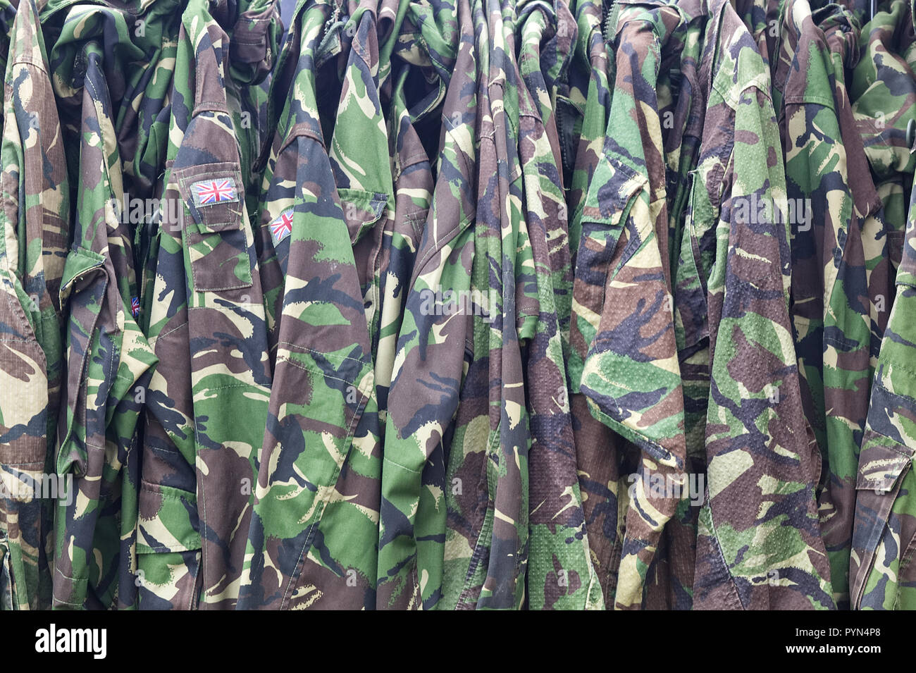 British combat camouflage jackets Stock Photo - Alamy
