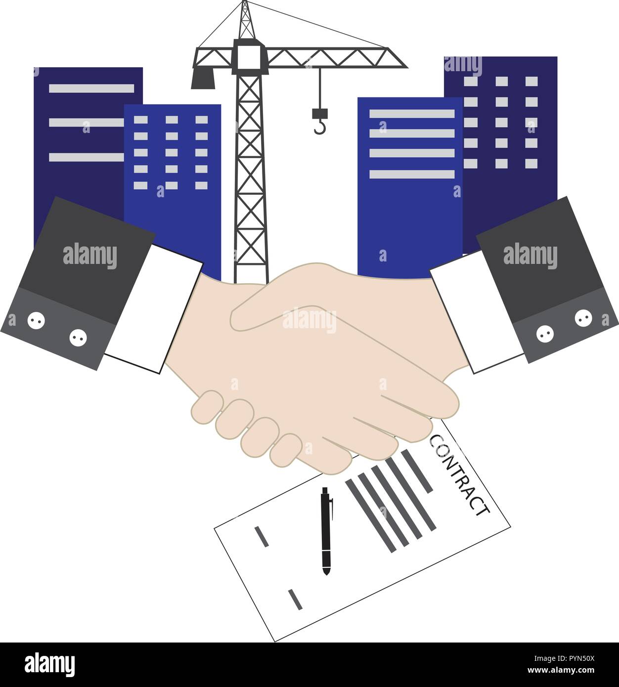 Vector of isolated handshake project contract agreement sign Stock ...