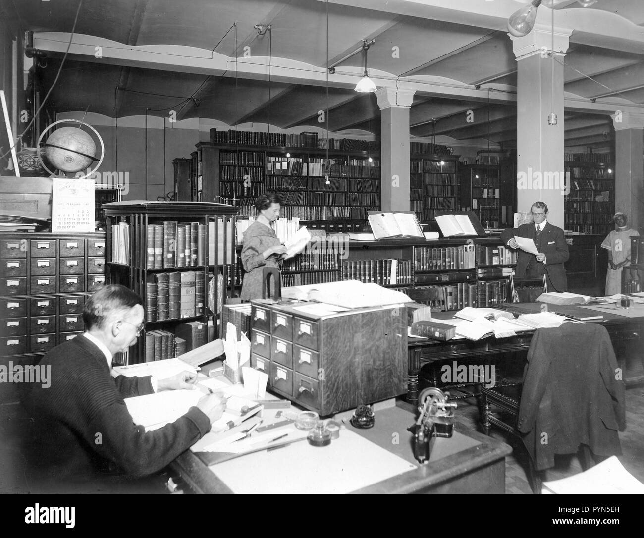 U.S. Geological Survey library in Hooe Building, Washington DC. Note ...