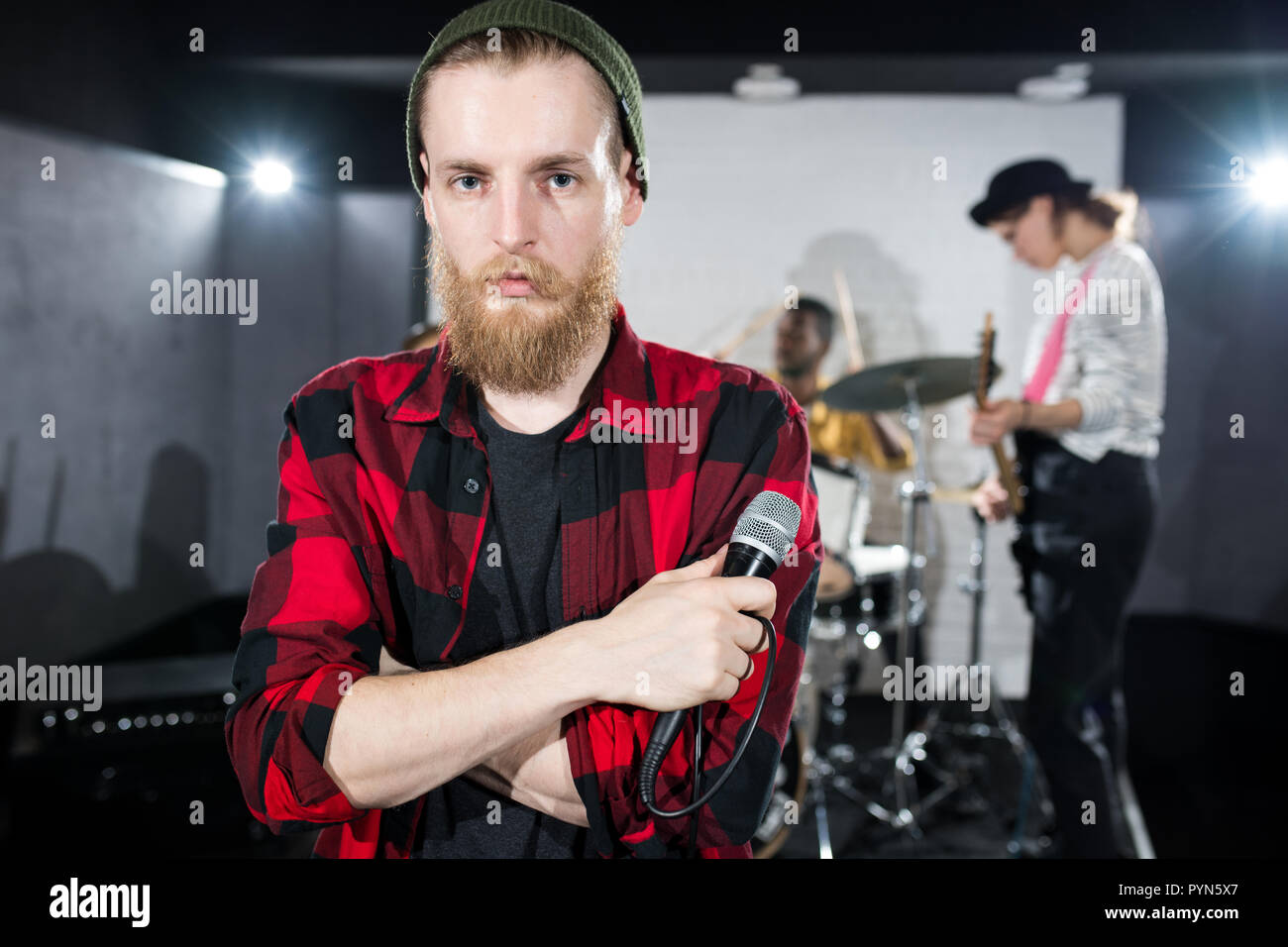 Contemporary Singer Looking at Camera Stock Photo - Alamy