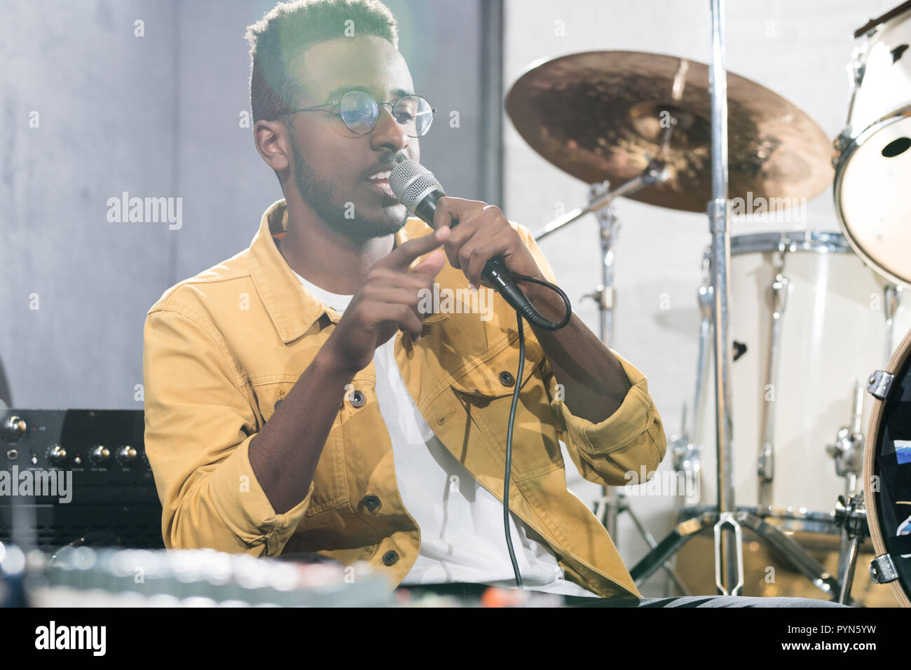 African Man Singing Stock Photo - Alamy