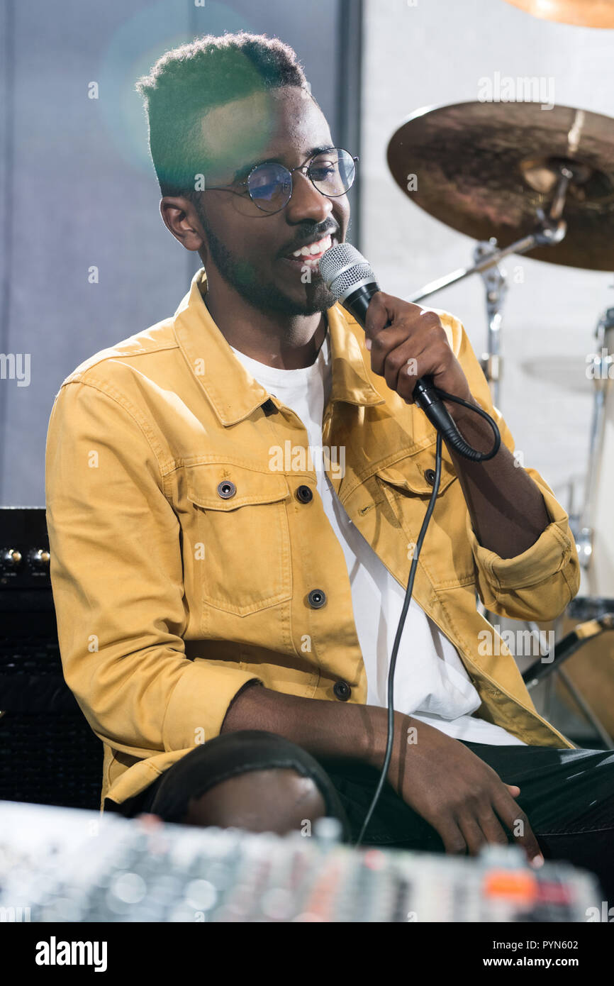 African Singer in Recording Studio Stock Photo - Alamy