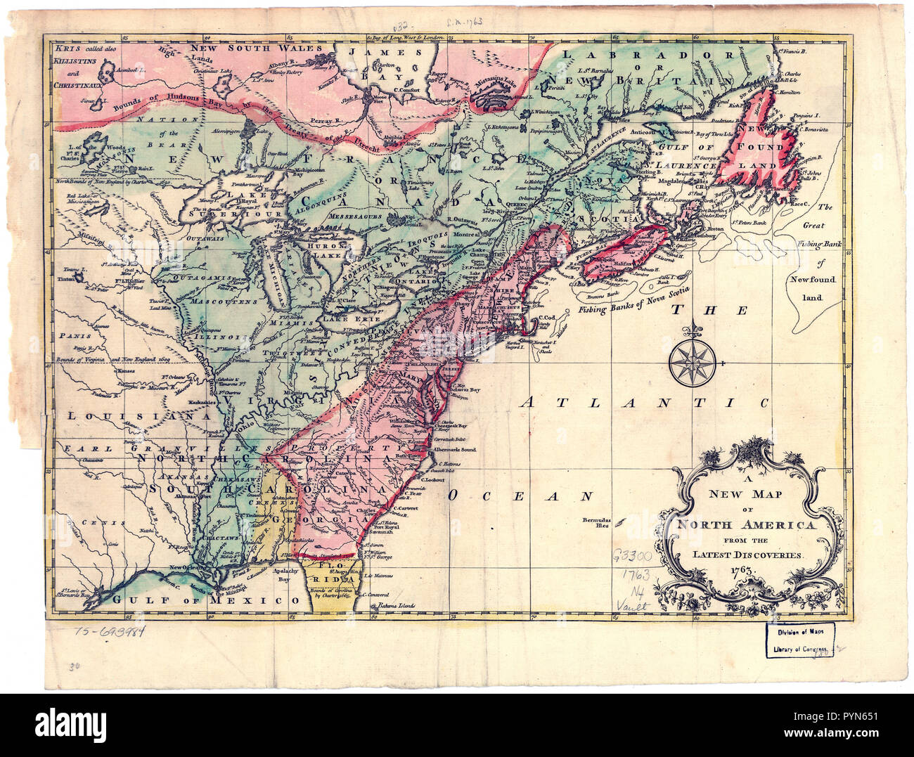 Map north america 1700s hi-res stock photography and images - Alamy