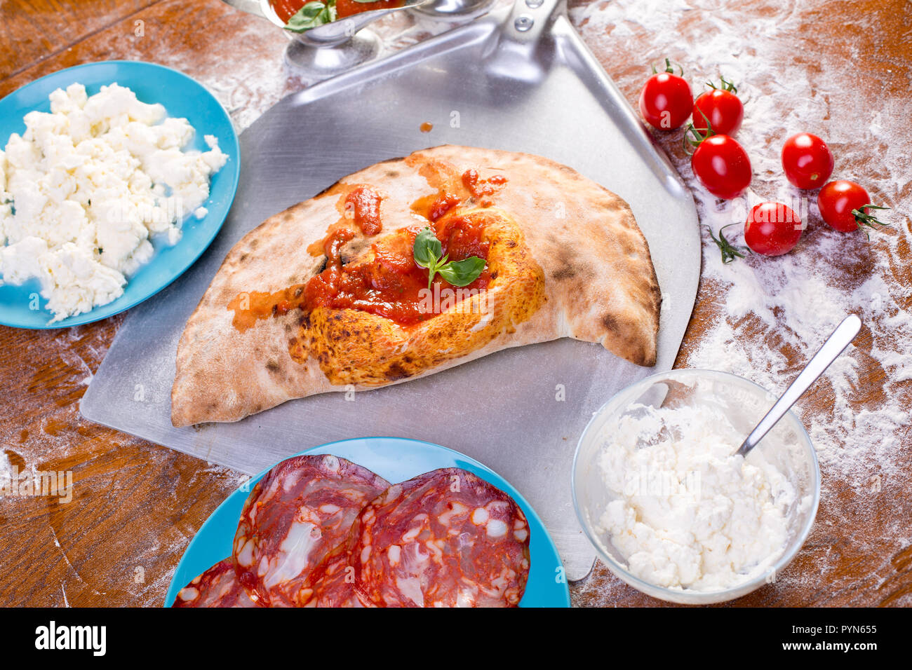 Calzone pizza hi-res stock photography and images - Alamy