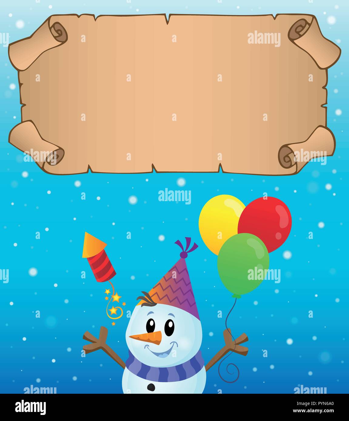 Small parchment in winter party theme 1 - eps10 vector illustration ...