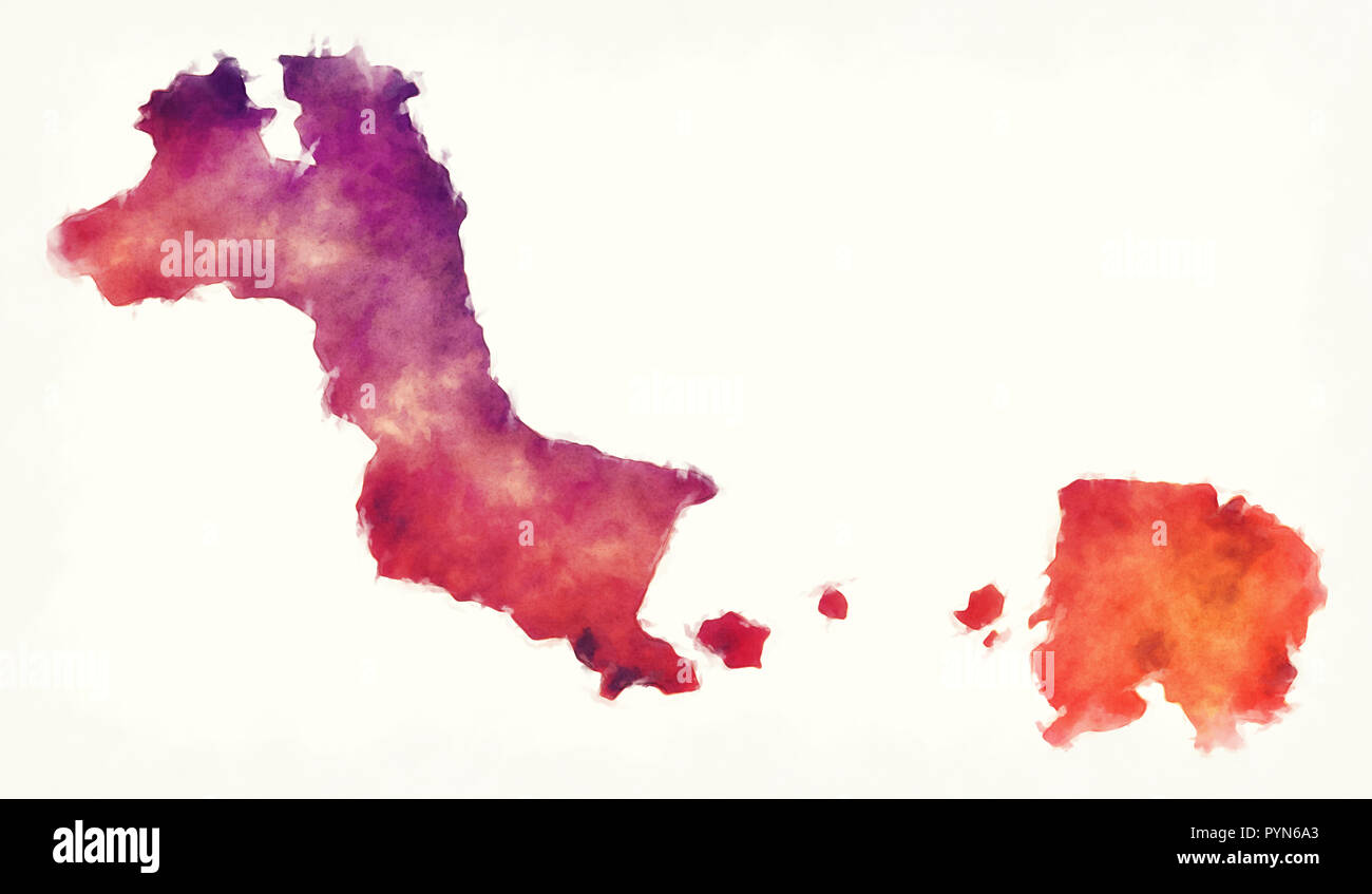 Kepulauan Bangka Belitung province map of Indonesia in front of a white ...