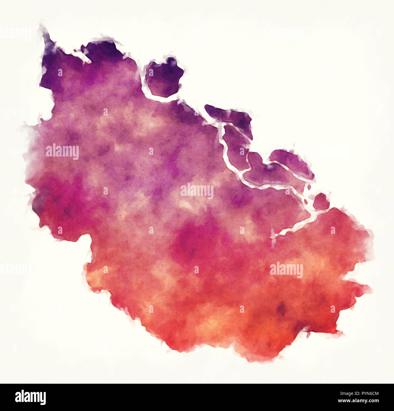 Riau province map of Indonesia in front of a white background Stock ...