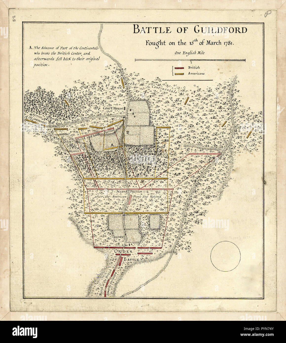 Vintage Maps / Antique Maps - Battle of Guildford fought on the 15th of ...
