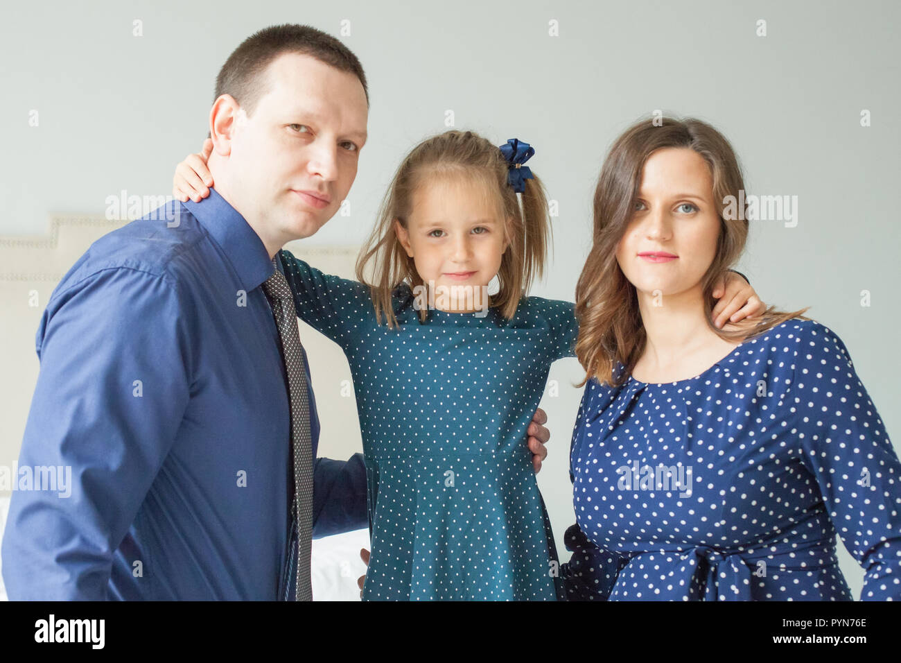 Portrait of mother, father and child daughter. Happy family Stock Photo ...