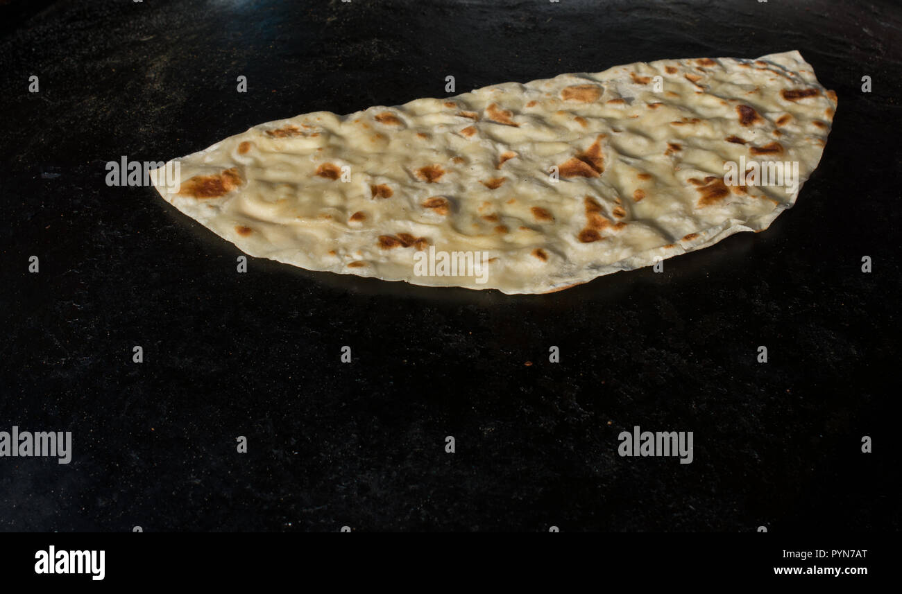 Home making of traditional turkish gozleme pancake Stock Photo - Alamy