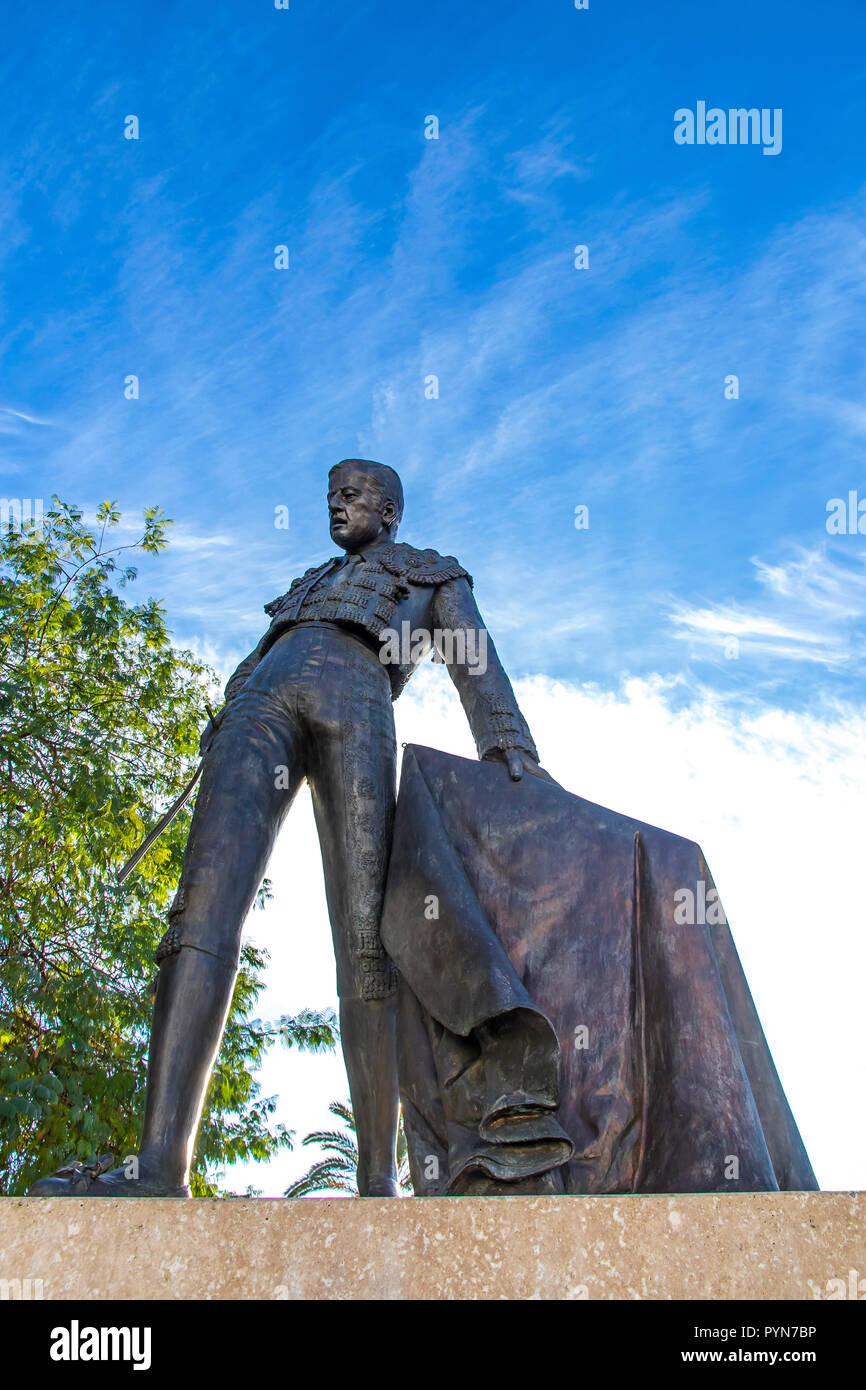 SEVILLE, SPAIN - DECEMBER 6, 2017: Monument to the famous Spanish ...