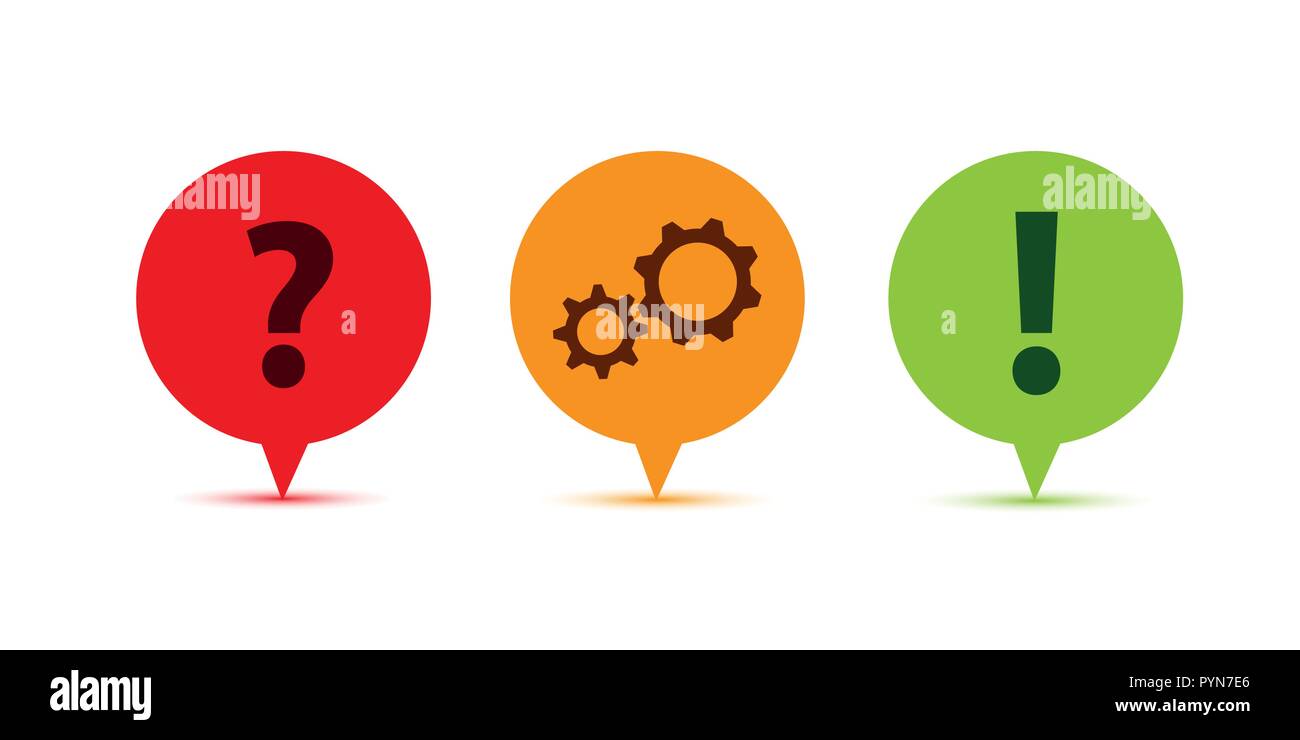 question and answer gear business bubbles communication concept vector ...