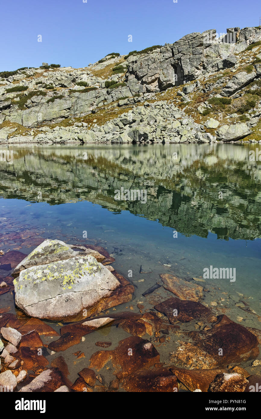 Amazing landscape of The Scary lake, Rila Mountain, Bulgaria Stock ...
