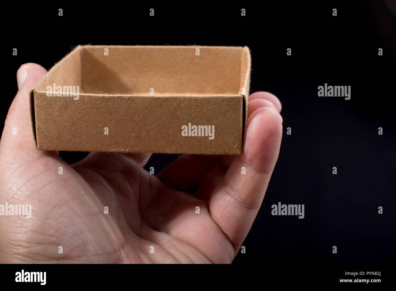 Gift box made of cardboard in the view Stock Photo - Alamy