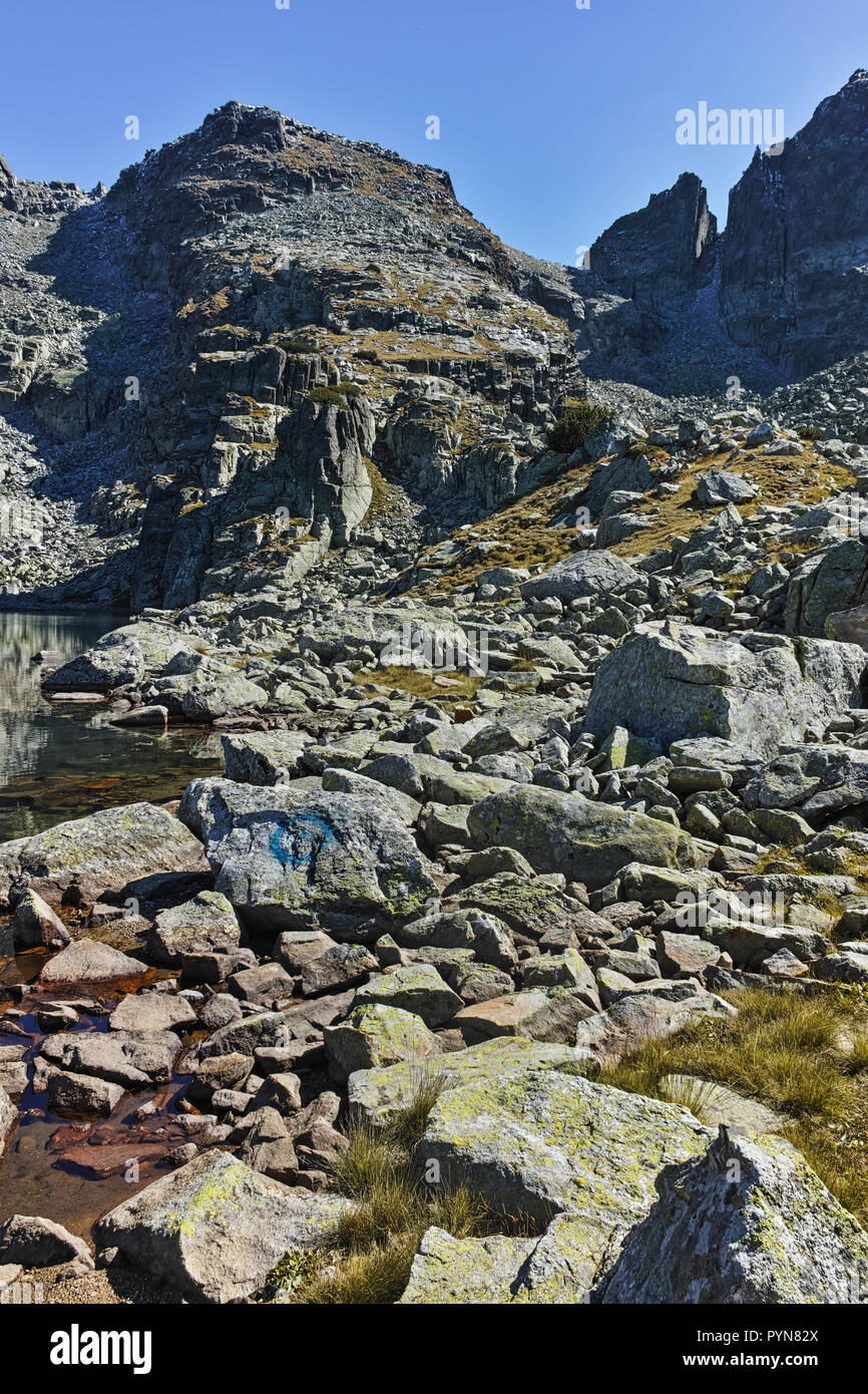 Amazing landscape of The Scary lake, Rila Mountain, Bulgaria Stock ...