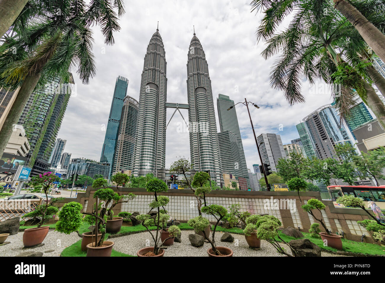 KUALA LUMPUR, 2 August 2018 - Front view of the twin tower, Petronas ...