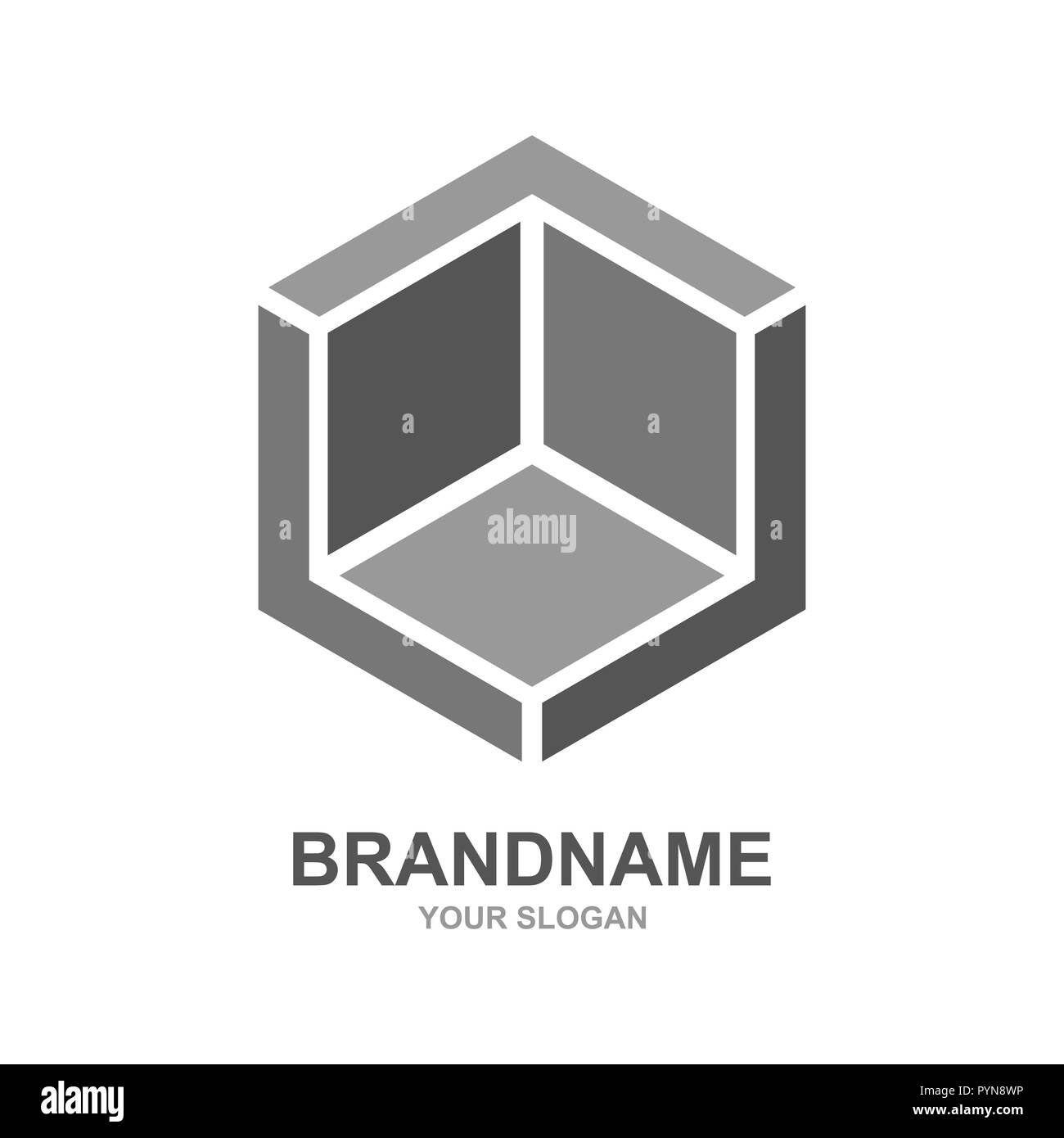 Vector illustration of abstract cube. Abstract splash, liquid shape ...