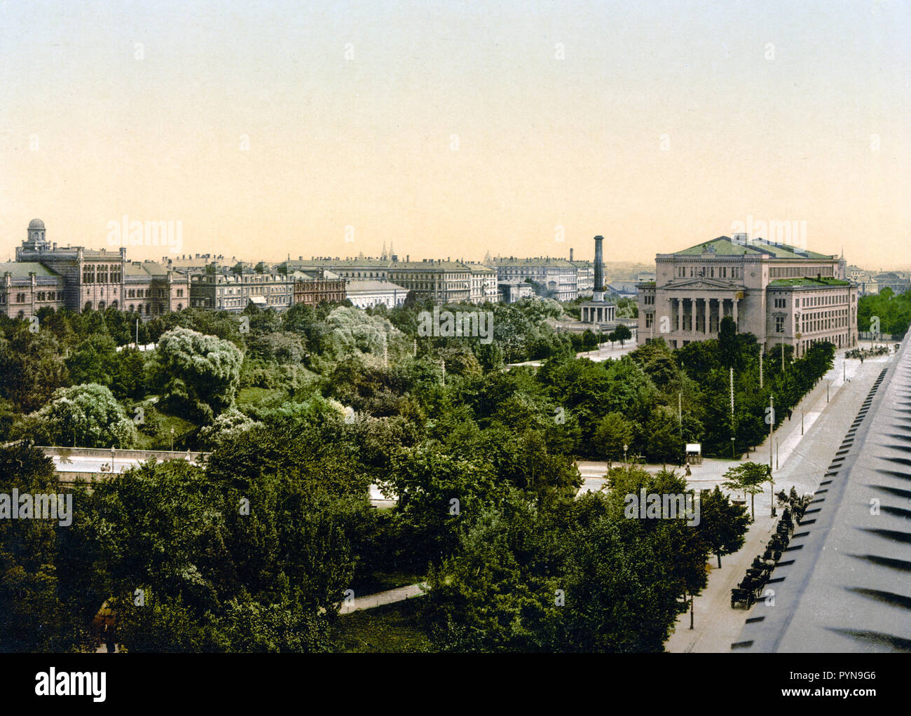 Theatre and promenade, Riga, Russia, (i.e., Latvia) ca. 1890-1900 Stock ...