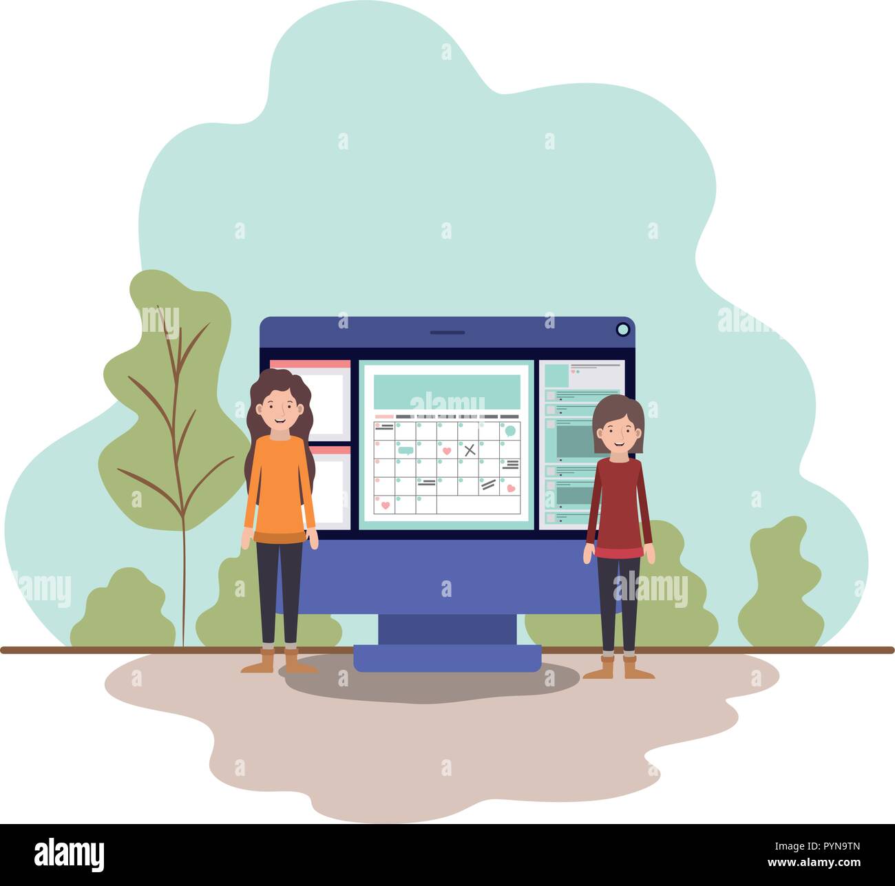 Monitor in tree Stock Vector Images - Alamy