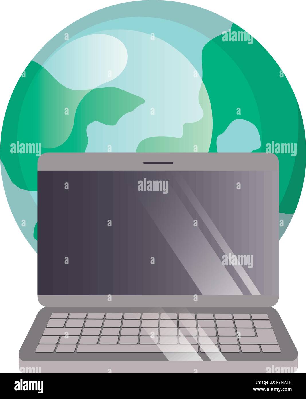 planet earth with laptop computer icon Stock Vector Image & Art - Alamy